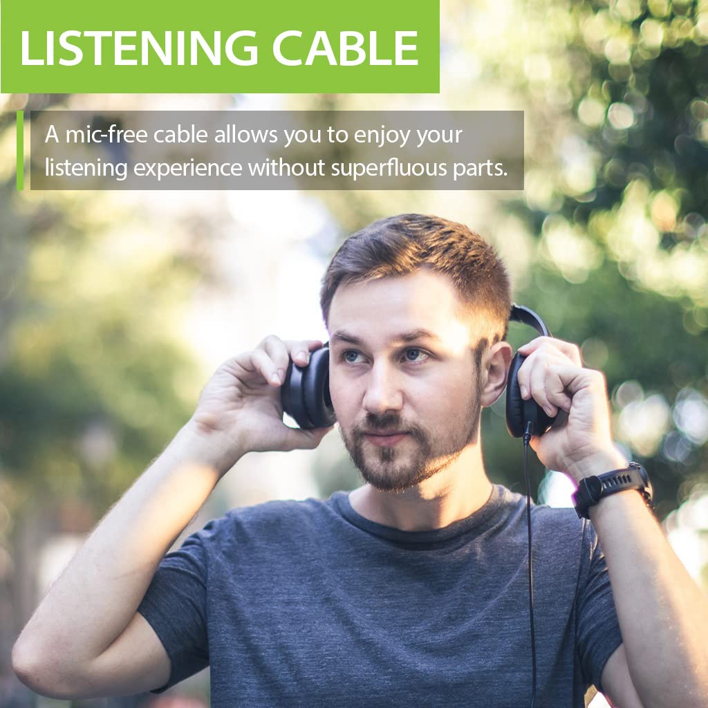 Avantree Aria Line M - Wired Over-Ear Headphones with Boom Mic for Clear Calls, Headset with Mute Switch & Volume Control for PC, Computer, PS4, PS5, Gaming, and 3.5mm AUX Extra-Long Cord for TVs