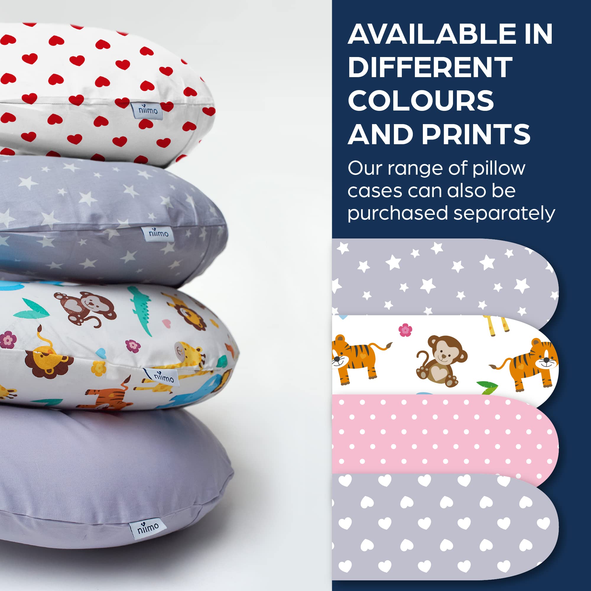 Niimo Nursing Pillow - 100% Cotton Breastfeeding Pillow Cover, Ergonomic Nursing Pillows for Breastfeeding, Machine-Washable Baby Pillow, Breastfeeding Pillows & Breastfeeding Essentials