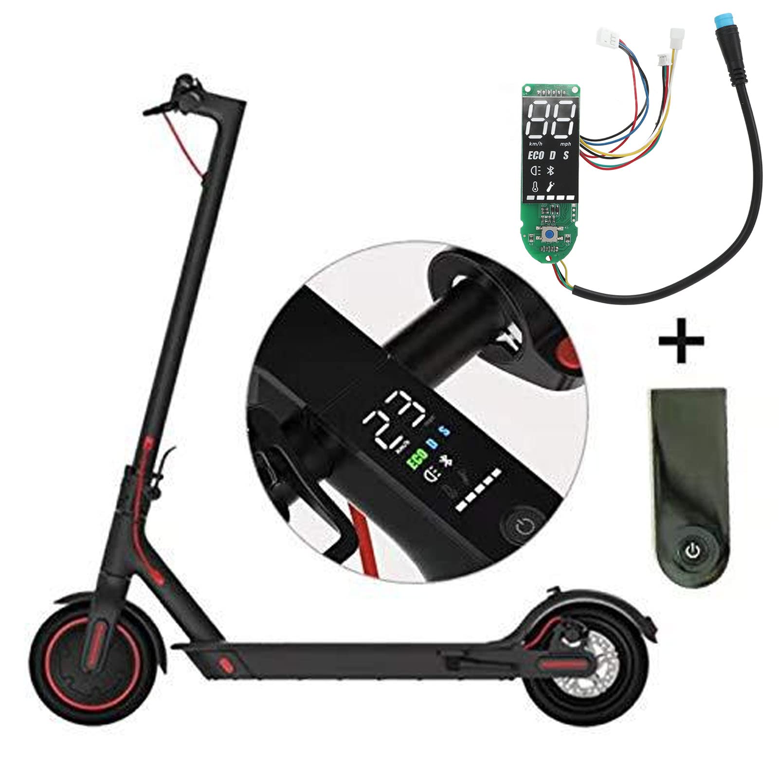 Alomejor Electric Scooter Circuit Board, Dashboard Contain Screen Switch Cover Upgraded Replacement for Xiaomi M365 Scooter (Green)