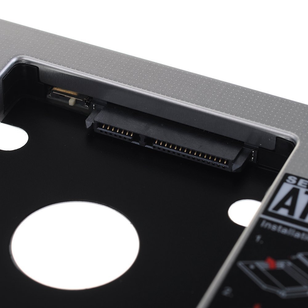 SATA Hard Drive Caddy, Universal 9.5 mm SATA to SATA 2nd SSD HDD Hard Drive Caddy Adapter Tray Enclosures for DELL HP Lenovo ThinkPad ACER Gateway ASUS Sony Samsung MSI Laptop