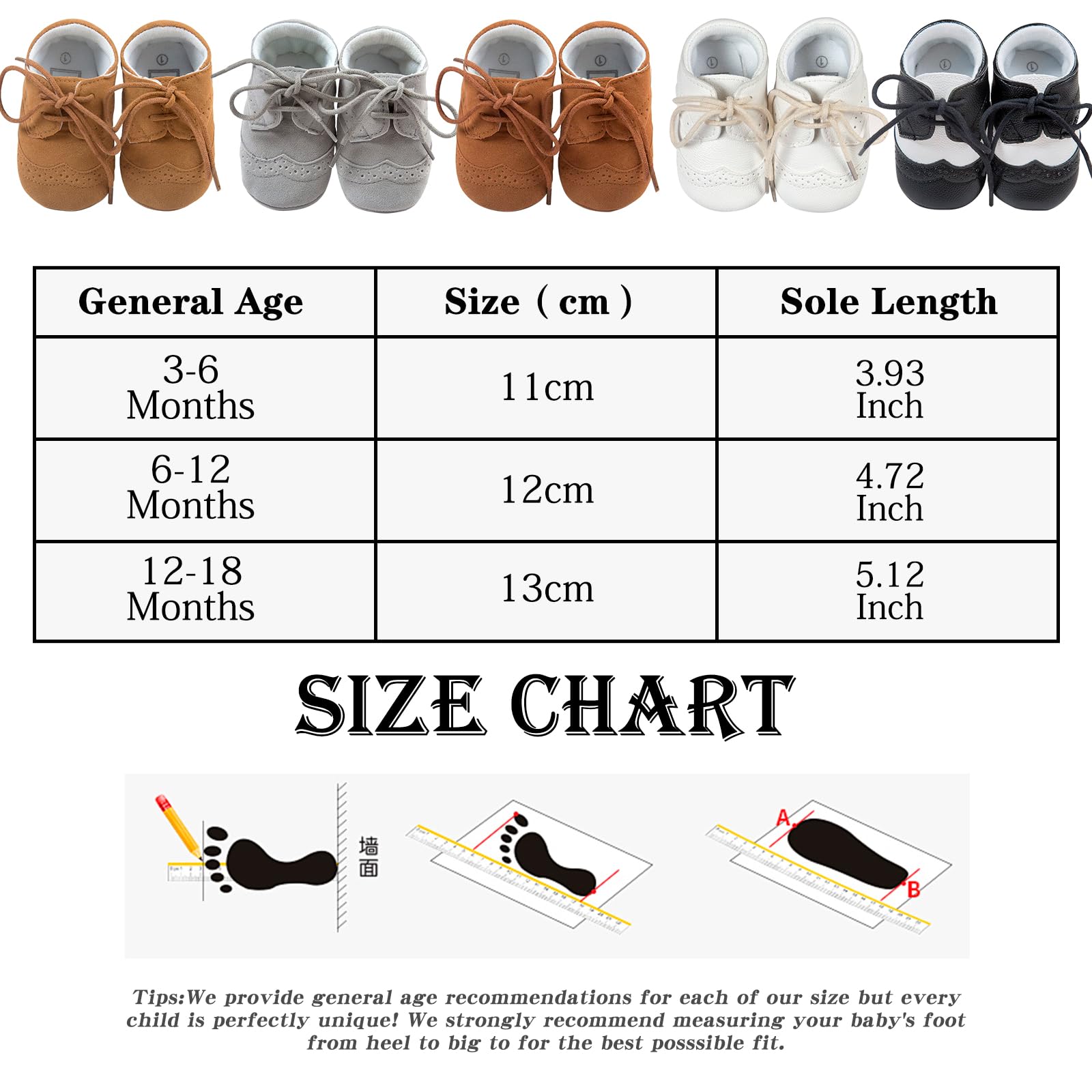 ESTAMICO Baby Boys Shoes Prewalker PU Sneakers White 6-12 Months