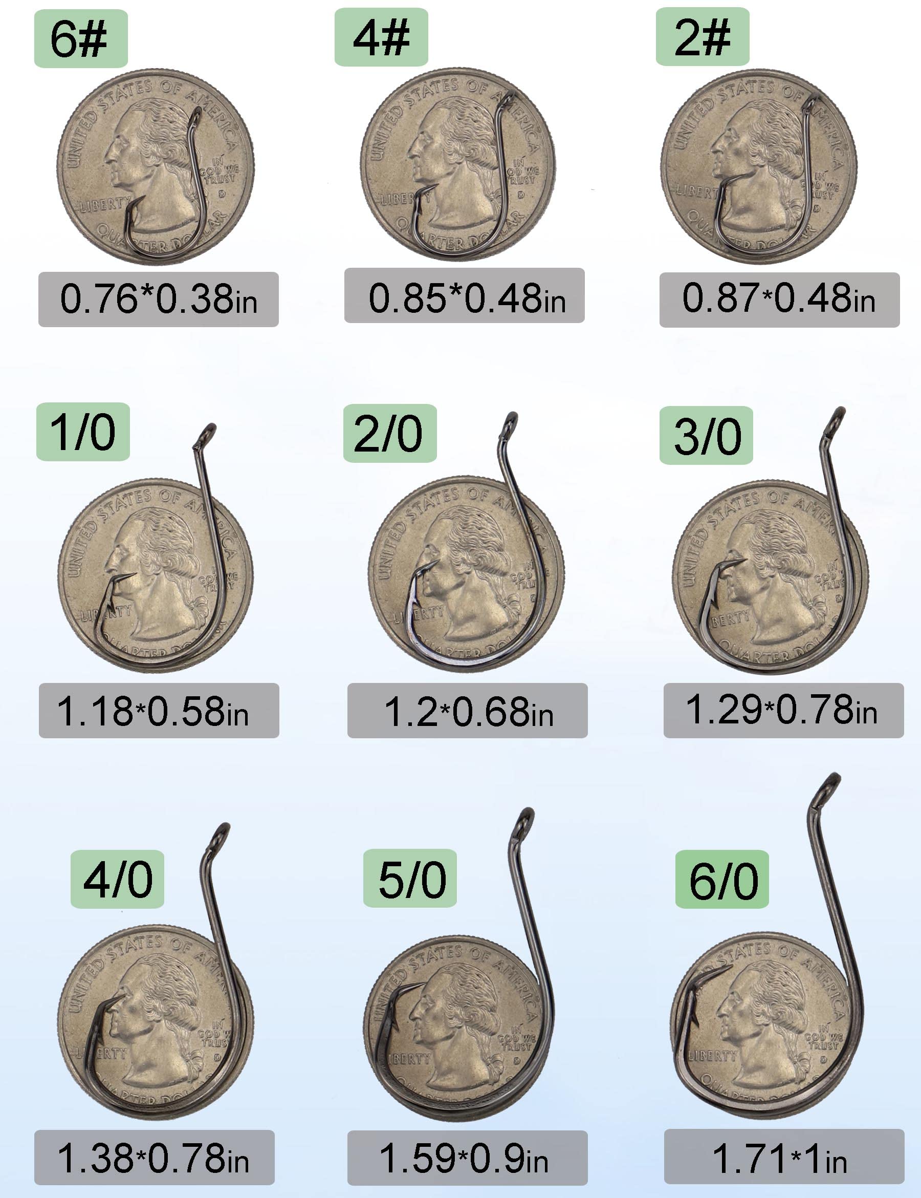 Avlcoaky Circle Hooks Saltwater Catfish Hook 100 Pack Circle Fishing Hooks Octopus Fish Hook 13 Sizes, 2# - 10/0
