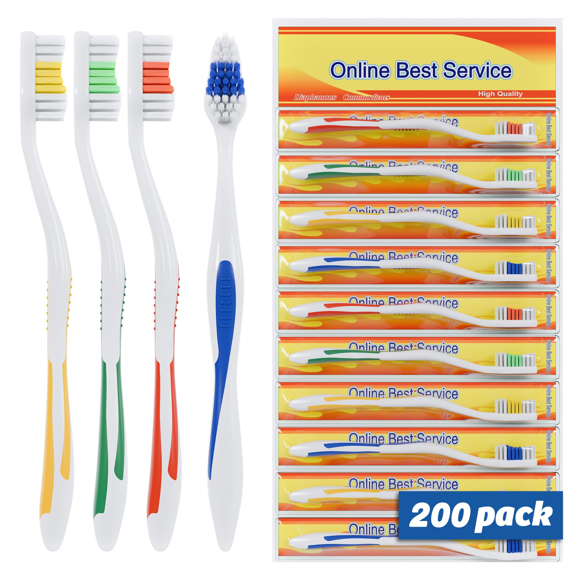 Online Best Service 200 Toothbrushes Lot Wholesale Standard Classic Medium Soft Toothbrush