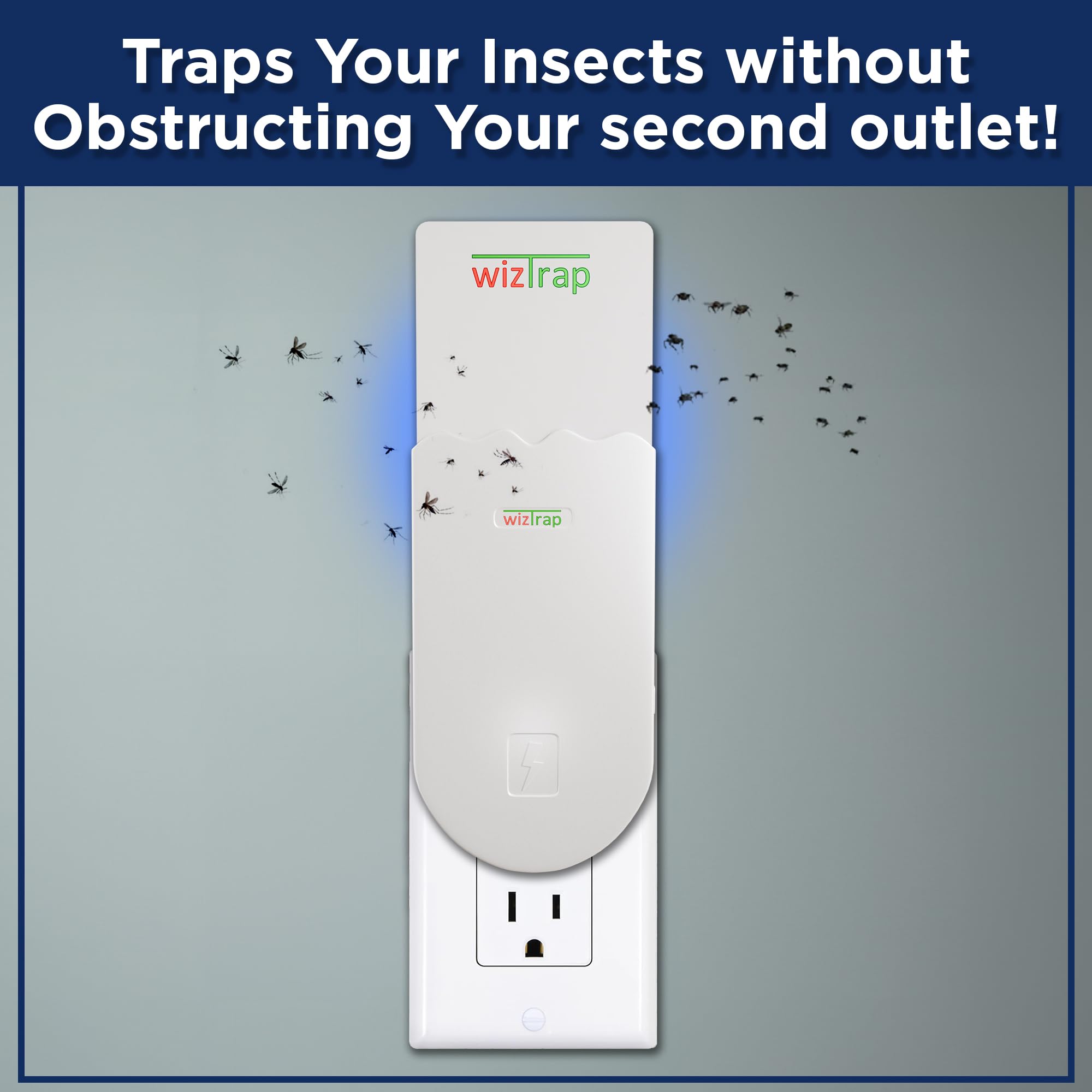 WizTrap MiniMax Plug in Fruit Fly Traps for Indoors! A Flying Insect Trap with UV LED Bulbs & 5 Glue Board Refills! Gnat Trap Used as a Fruit Fly Killer, Indoor Fly Trap, Mosquito Trap, Gnat Killer!