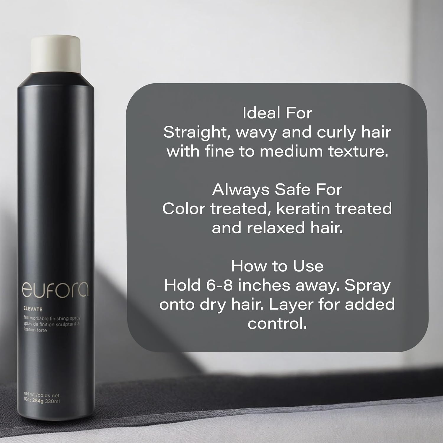 Eufora Elevate Firm Workable Finishing Spray, 10 Oz (Pack of 2)