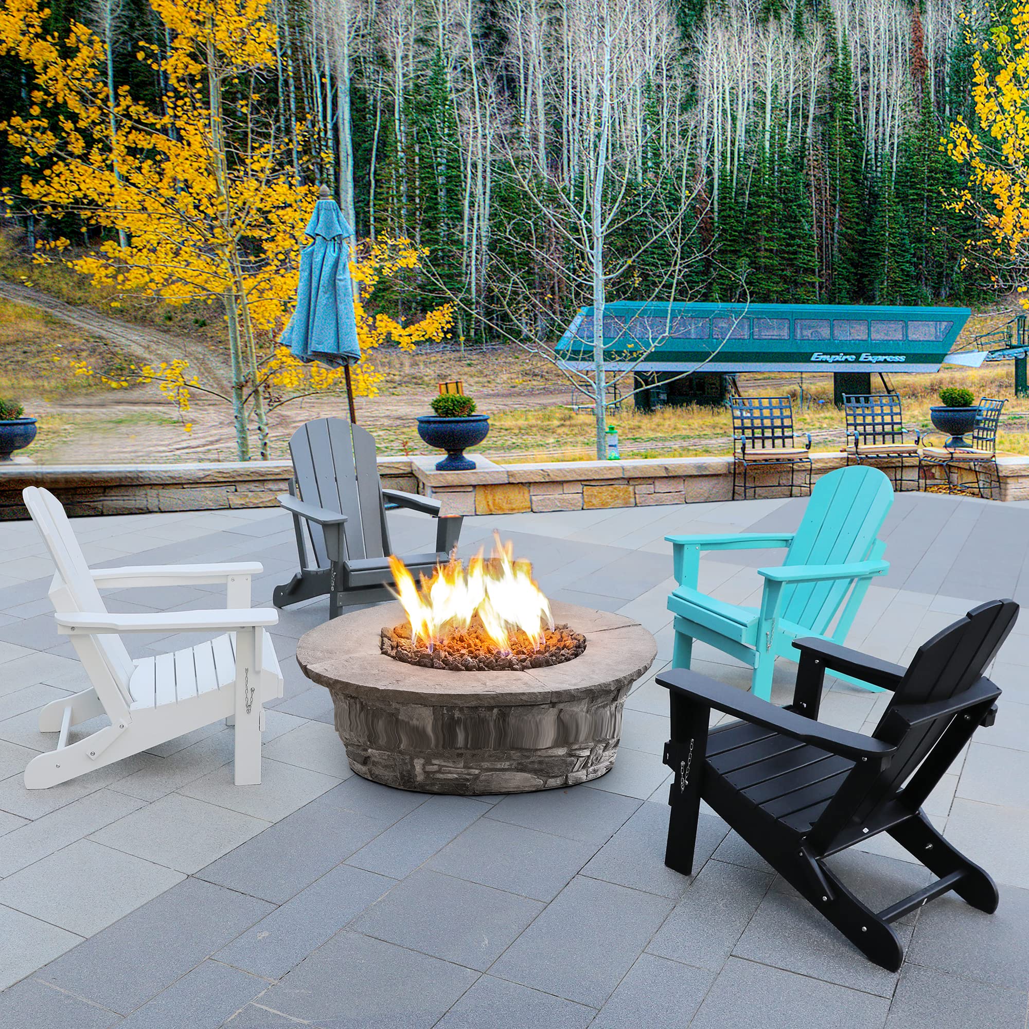 Betterhood Adirondack Chair, Folding Fire Pit Chair for Patio Garden Backyard Pool Deck Firepit and Beach, Blue