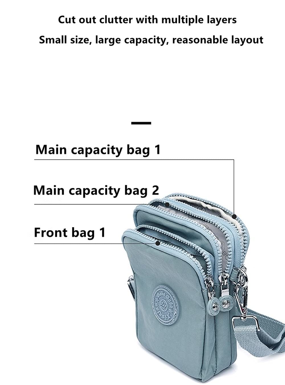 Small Crossbody Bags for Women Shoulder Bag Lightweight Nylon Cell Phone Purses