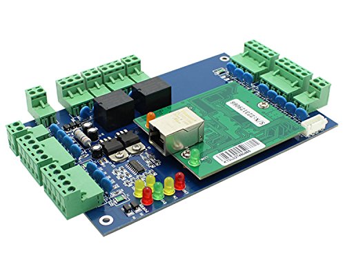 MENGQI-CONTROL 2 Door Access Control Board System 110-240V Power Supply Box North American ANSI Electric Strike Lock RFID Reader Enroll USB Reader RFID Card & Key Fobs,Phone APP Remotely Open Door