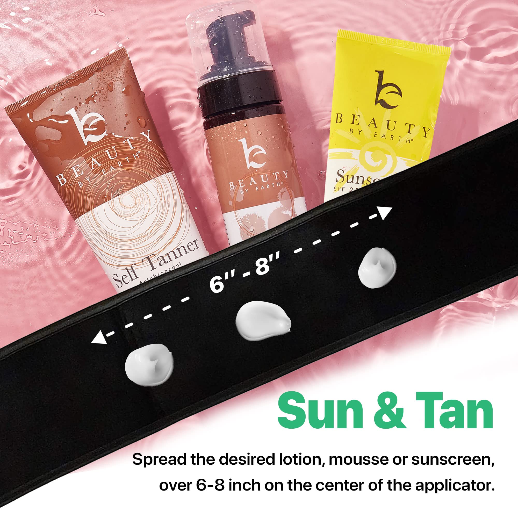 Self Tanner Tanning Mitt Set - Complete Tanning Mitt Kit with Exfoliating Gloves, Body and Face Tanner Mitts for the Perfect Fake Tan - Self Tanning Glove Mitt Applicator