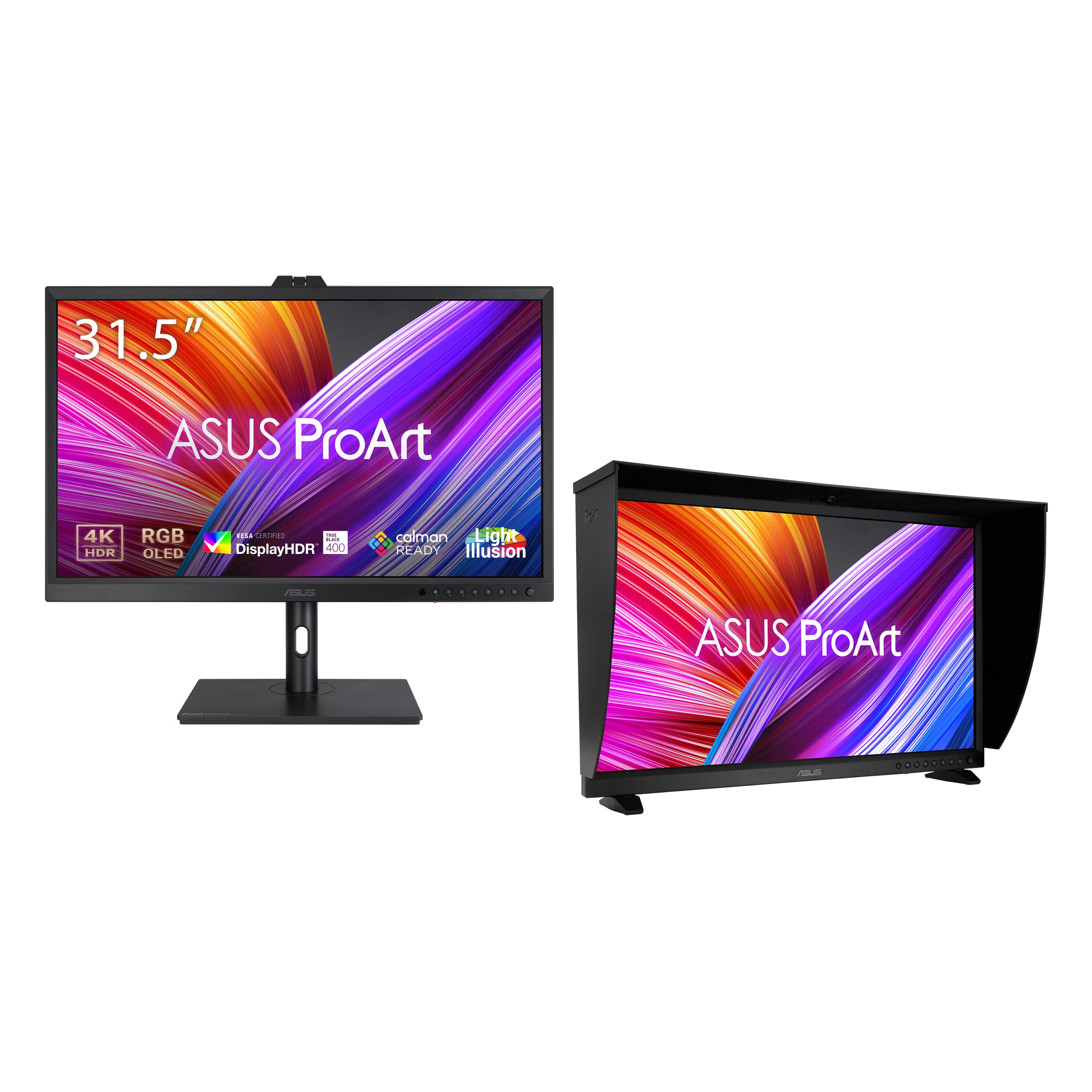 ASUS ProArt Display 31.5” 4K OLED Professional Monitor (PA32DC) - Built-in Motorized Colorimeter, Color Accuracy ΔE<1, 99% DCI-P3, USB-C, Auto Calibration, Compatible with Laptop & Mac Monitor,BLACK