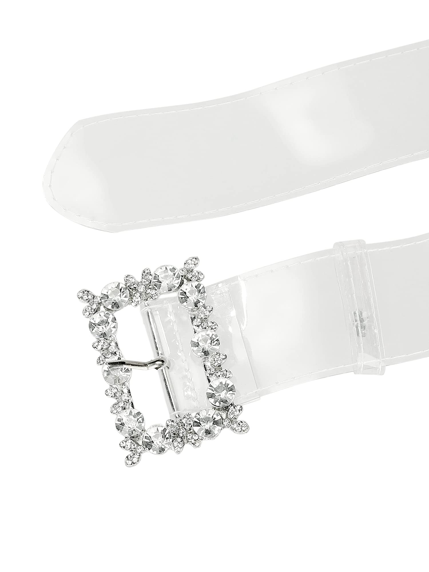 Allegra K Ladies Grommet Clear Waist Belts for Jeans Transparent Belts Pin Buckle 66-79cm/25.98-31.10" Clear