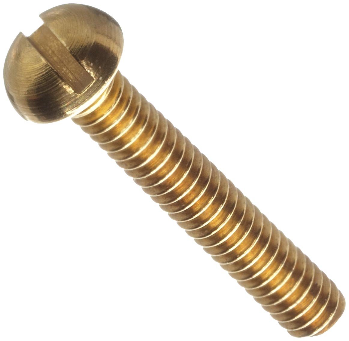 Small Parts 330 Brass Machine Screw, Plain Finish, Round Head, Slotted Drive, 1/4" Length, #2-56 Threads (Pack of 100)