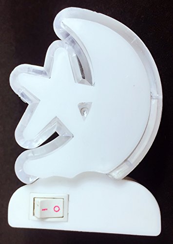 Trisonic LED Plug-in with On/Off Switch Night Light for Kids Nursery Decor for Home Bedroom Decoration Gift Moon & Star