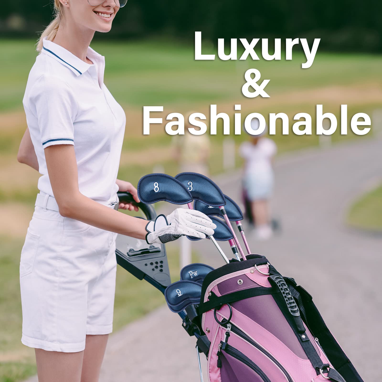 Alpinista Golf Club Covers for Irons-12pcs Synthetic Leather Golf Head Covers Set Fit Most Iron Clubs
