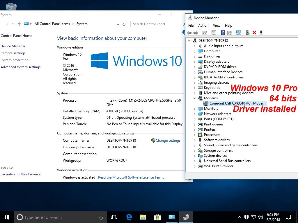 USB 56K External Dial Up Fax Data Modem Windows 10 / 8 / 7 / XP / Vista