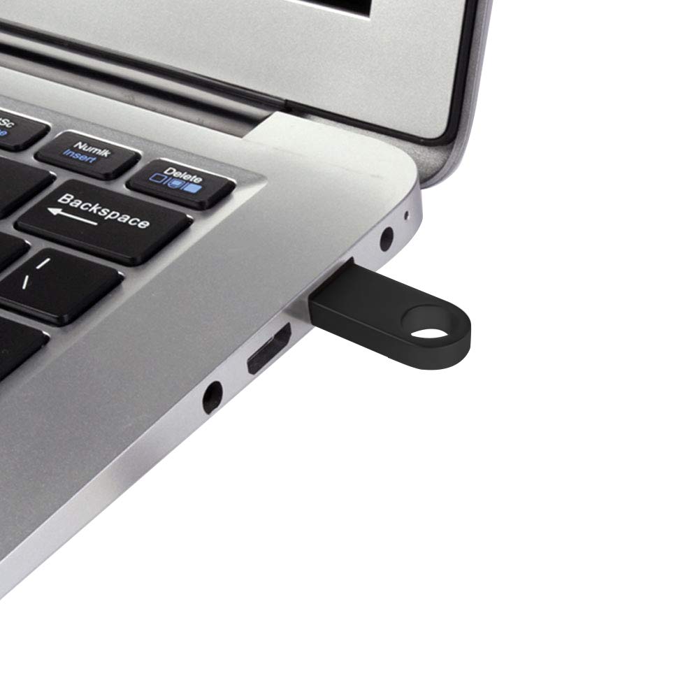 USB Flash Drives 16GB 5pcs Mini Bulk Pack of 5 USB 2.0 Memory Sticks Kepmem Black Metal Keychain 16 GB Jump Drive
