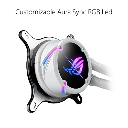 ASUS ROG Strix LC II 360 ARGB White Edition All-in-one AIO Liquid CPU Cooler 360mm Radiator, Intel LGA1700, 115x/2066 and AMD AM4/TR4 Support, Triple 120mm 4-pin PWM Addressable RGB Radiator Fans
