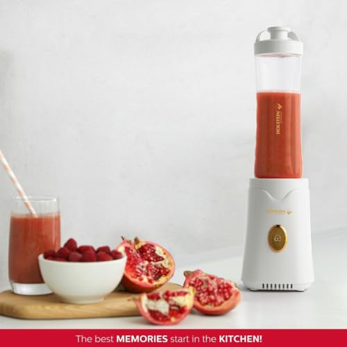 Holstein Housewares Personal Blender - Creamily Smooth Shakes and Smoothies, BPA-Free 20oz To-Go Cups, Golden Elegance Design, 250W