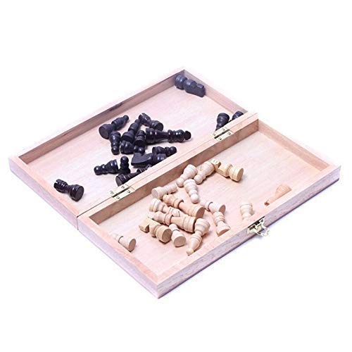 ATAAY Chess Board Set Folding Wooden Set Pieces SetFunny Game Chessmen Collection PortableTraditional Games