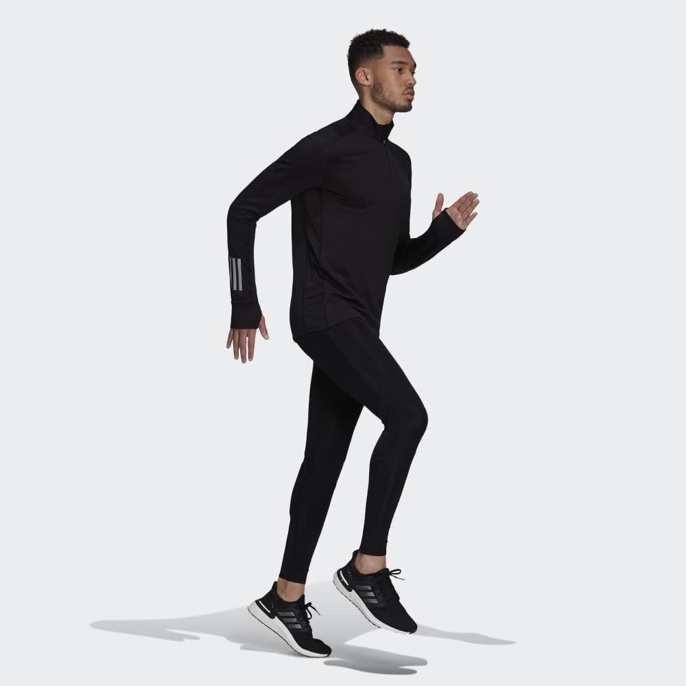 adidas Men's Own The Run 1/2 Zip Warm Sweatshirt, Black, X-Large