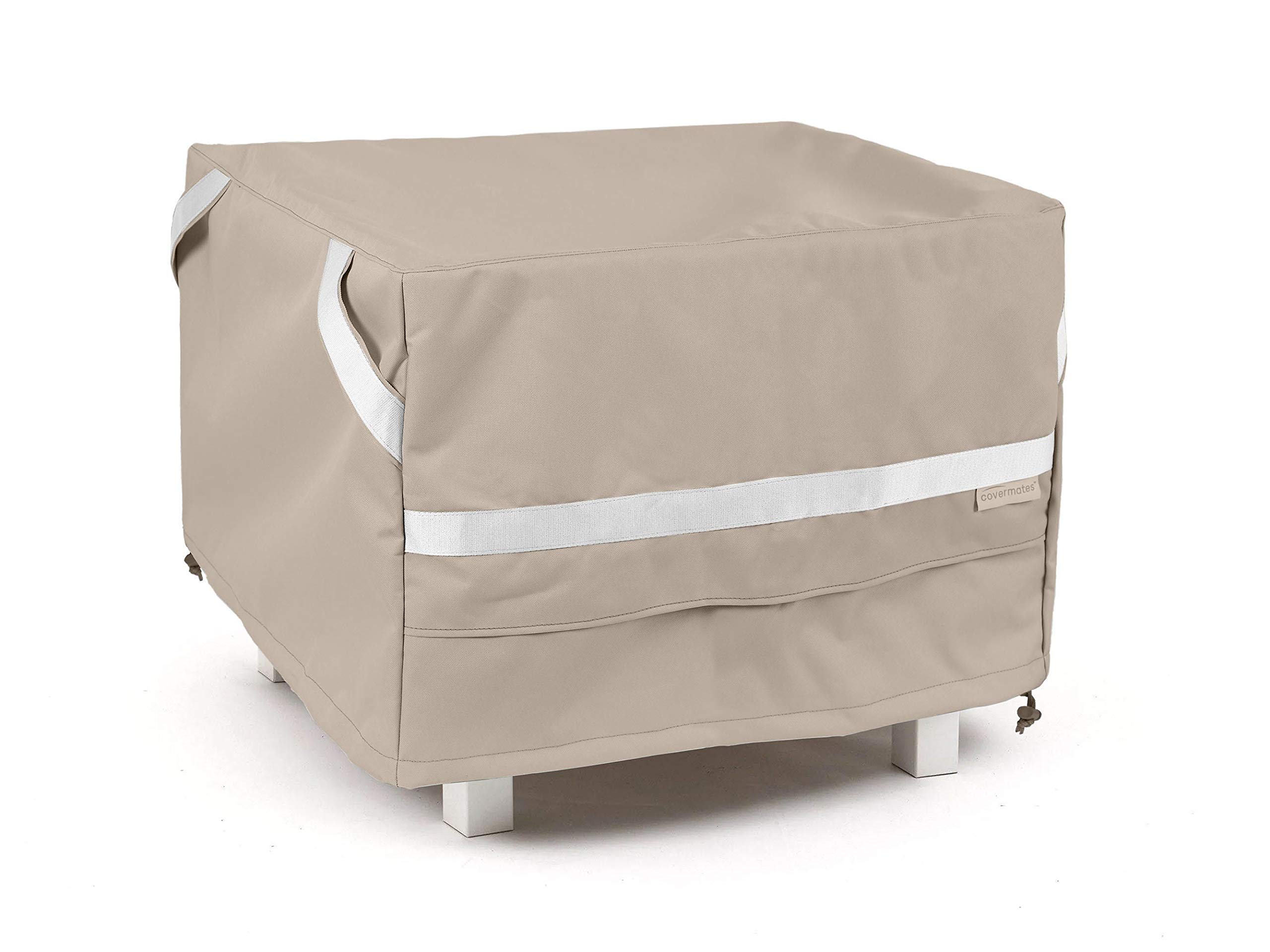 Covermates Square Patio Accent Table Cover - Patio Outdoor Furniture Cover, Water Resistant Outdoor Ottoman/Side Table Cover, Prestige 900D Polyester, 42W x 42D x 25H, Clay