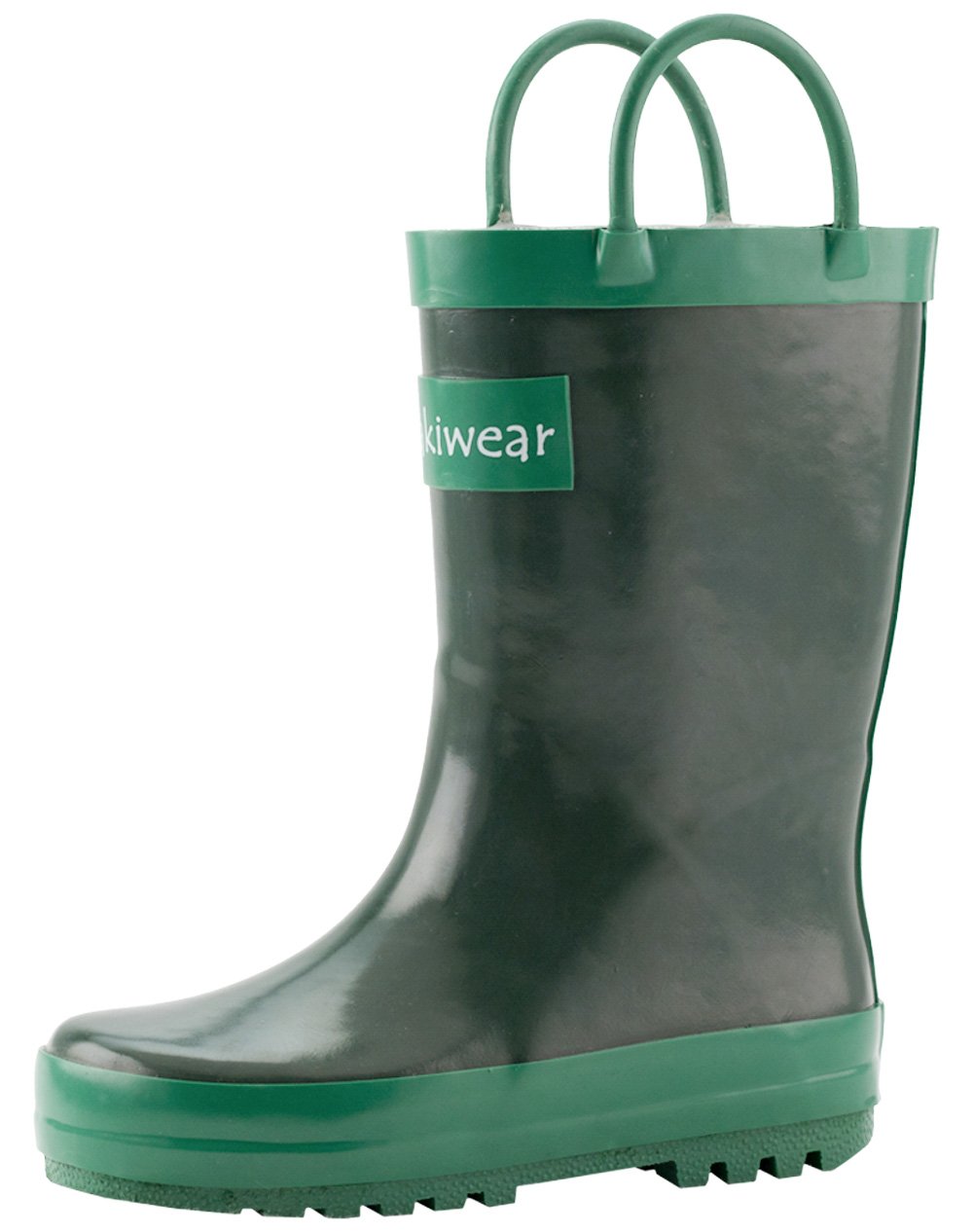 OAKI Toddler Rain Boots - Perfect Kids Rain Boots for Any Weather - Durable Rubber Baby Rain Boots Keep Little Feet Dry, Lightweight Waterproof with Easy-on Handle, Nature Green, 4 Big Kid