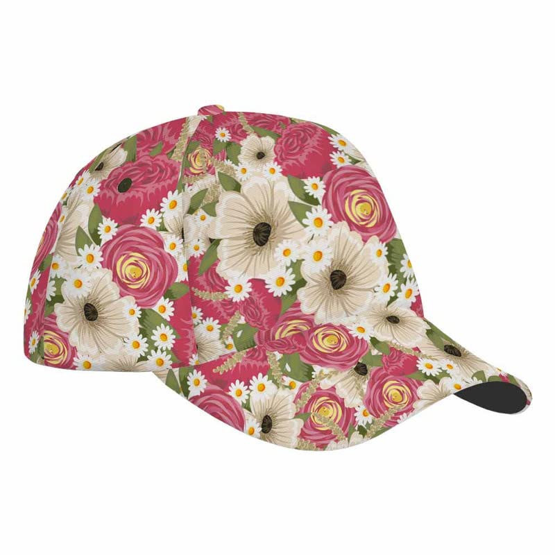 ALRBE TIN Baseball Caps Blossom Flower Sun Hats Snapback Trucker for Men Women Multicoloured