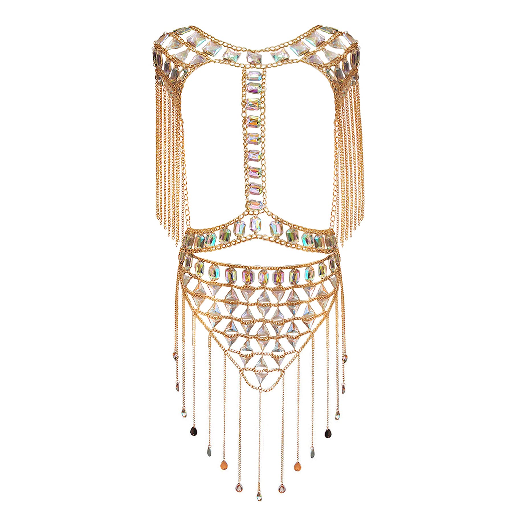 Allison Jennie Beach Sexy Colorful Suit Body Chain Accessories (silvery color)