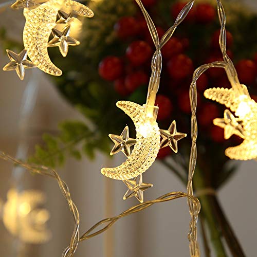 Diydeg Lamp String, 3Pcs 10LED Light String, Simple and Convenient Romantic and Relaxing Moon Star Pendant for Home Decoration, Garden Lighting Indoor and Outdoor