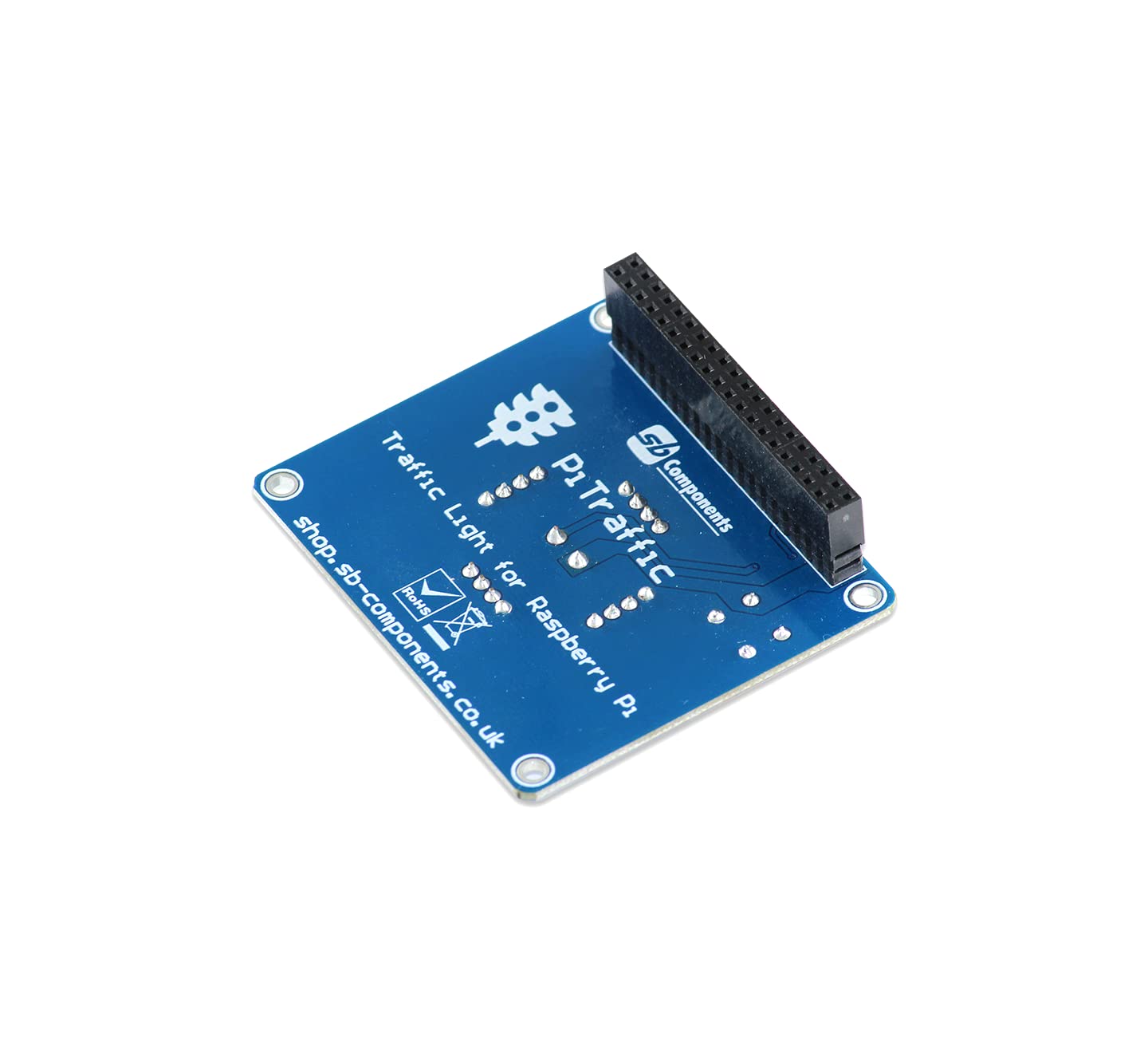 sb components PiTraffic Educational Traffic Light Add on Shield HAT for Raspberry Pi 4, 3, 2 and Zero