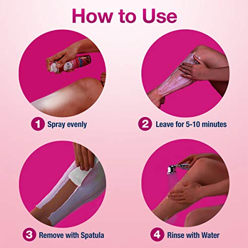 Veet Spray On Hair Removal Cream, for Legs & Body, 5.1 Oz (Pack of 5)