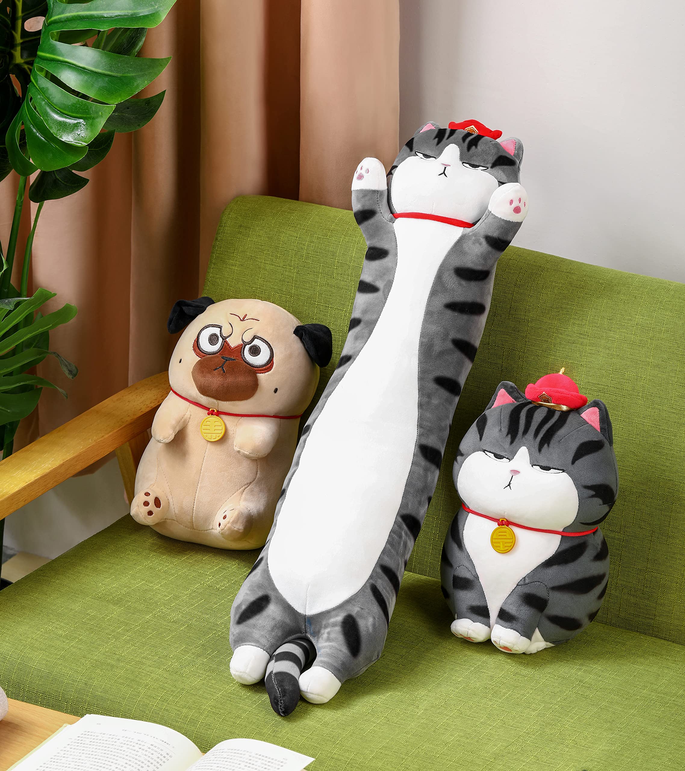 Joy Peach Plushies,Cat Plush Toys,30 in Super Soft Cat Pillow,Cat Plush Pillow for All Ages,Relieves Loneliness and Fatigue