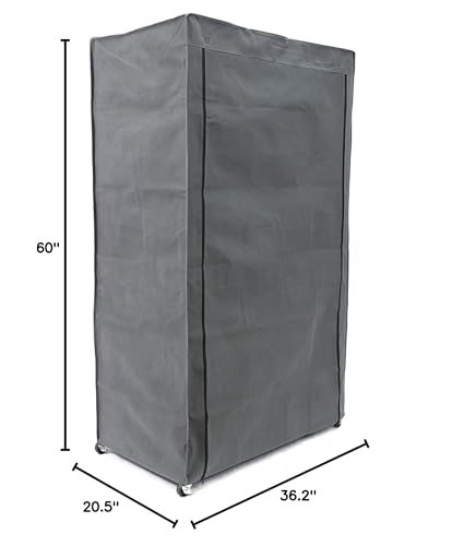Origami Shelf Cover for Wire Shelves - Large Storage Unit Covers 4-Shelf Rack with Zipper Closure for Easy Access - Compatible with Origami R5 and Other 60" Tall Storage Shelving Units