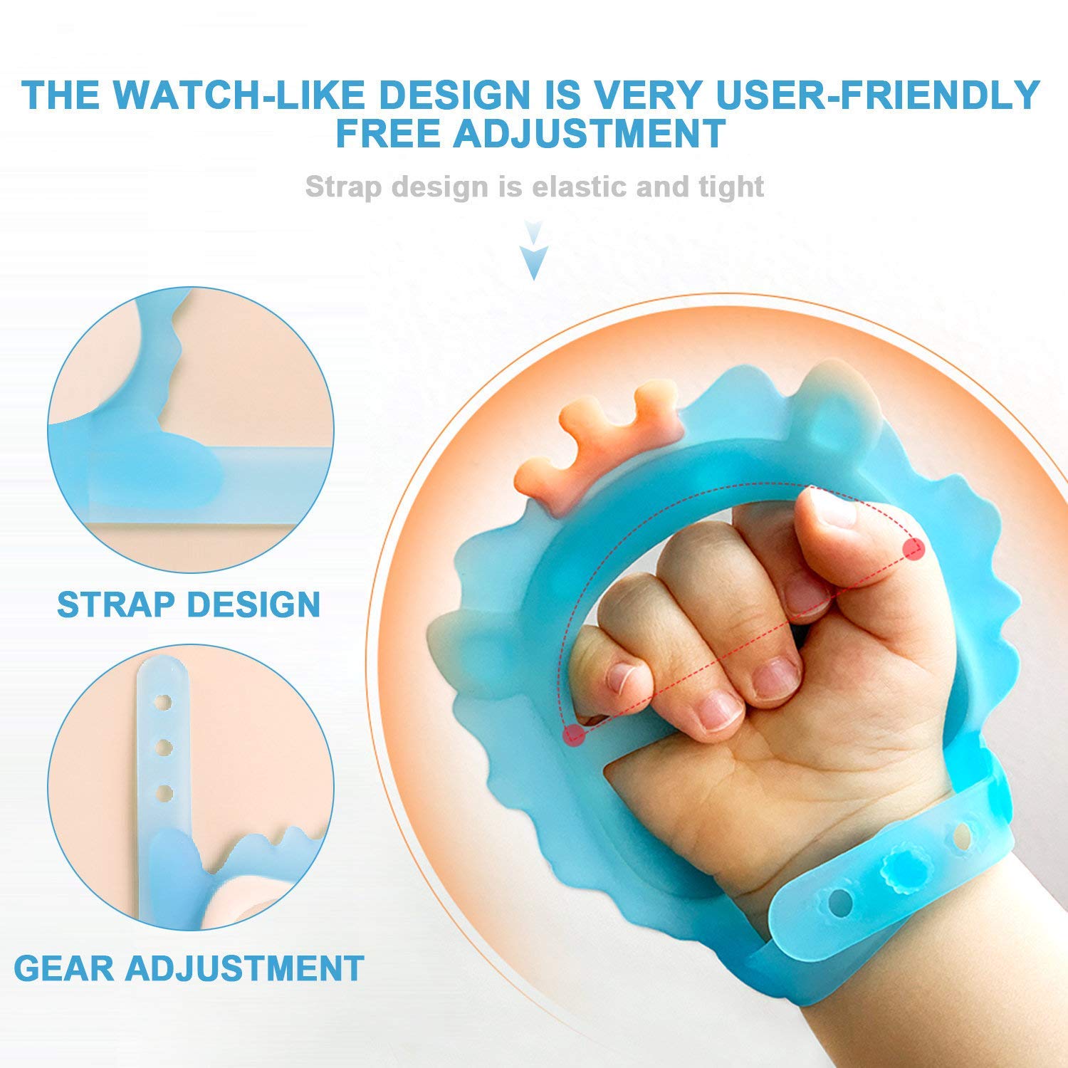 Towwi Baby Teething Toys for 0-6 and 6-12 Months Baby Teethers 3 Packs for Infants, BPA-Free, Eco-Friendly Non-Toxic Silicone, Adjustable Wristband Chew Natural teethers for Babies
