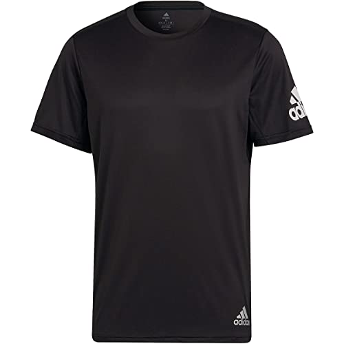adidas Men's Run It T-Shirt, Black (Sleeve Logo), 4X-Large