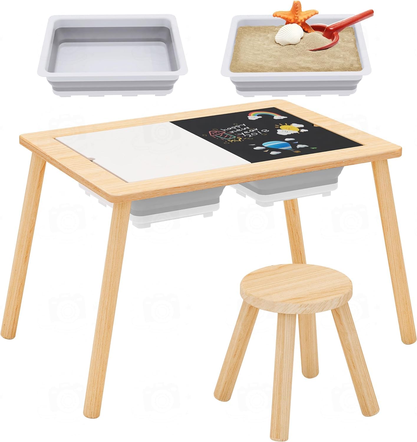 Beeneo Upgrades Sensory Table, Kid's Table Play Sand Table Indoor, Toddler Sensory Table, Kids Sensory Table and Chairs for Toddlers with Storage, Indoor Kids Play Table, Classroom Sensory Table