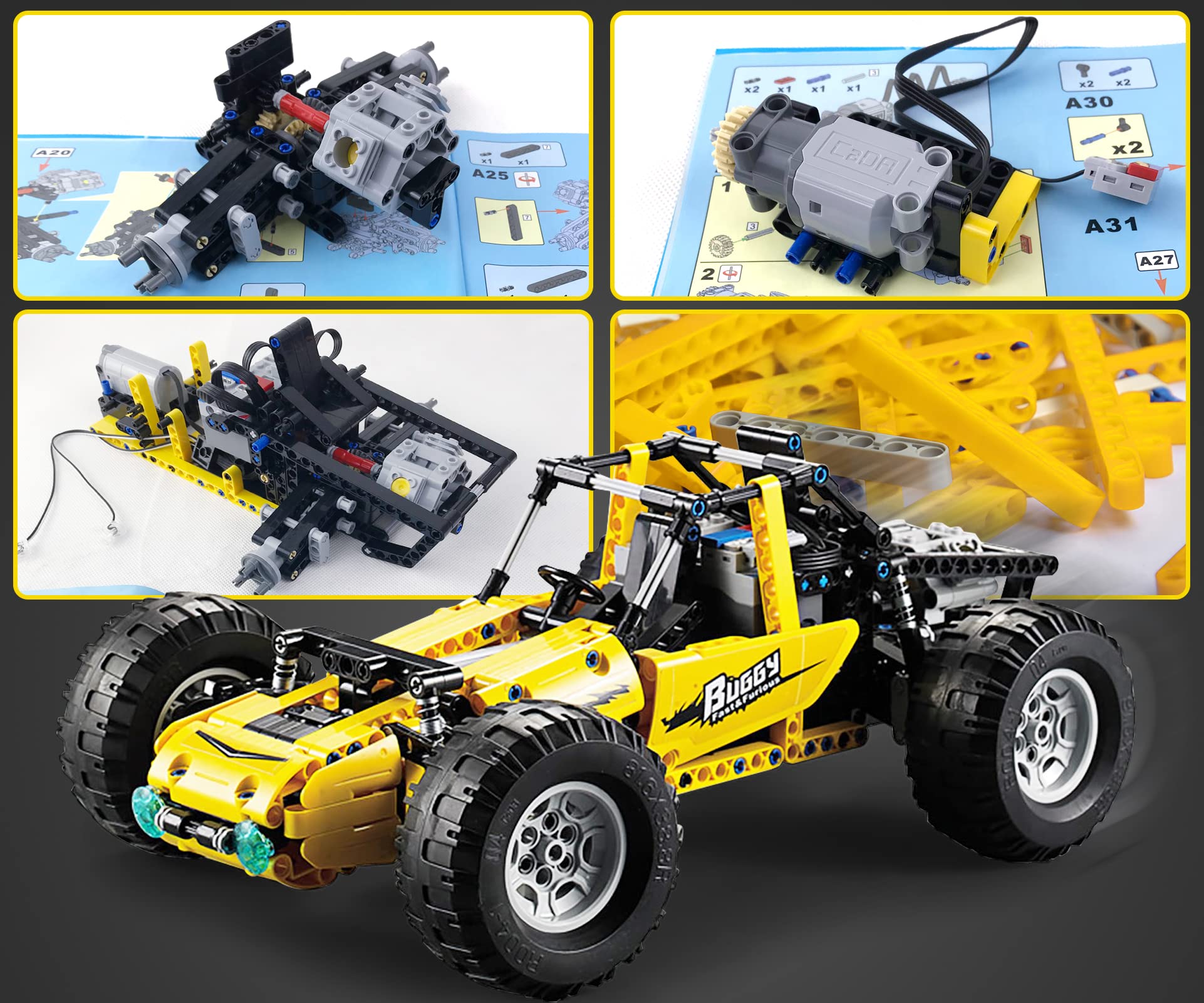 STEM Building Toys Remote Control Car Boys Girls Birthday Xmas Gifts Aged 6 7 8 9 10+Early Science Engineering Learning Technic Sets Buggy 522 pcs