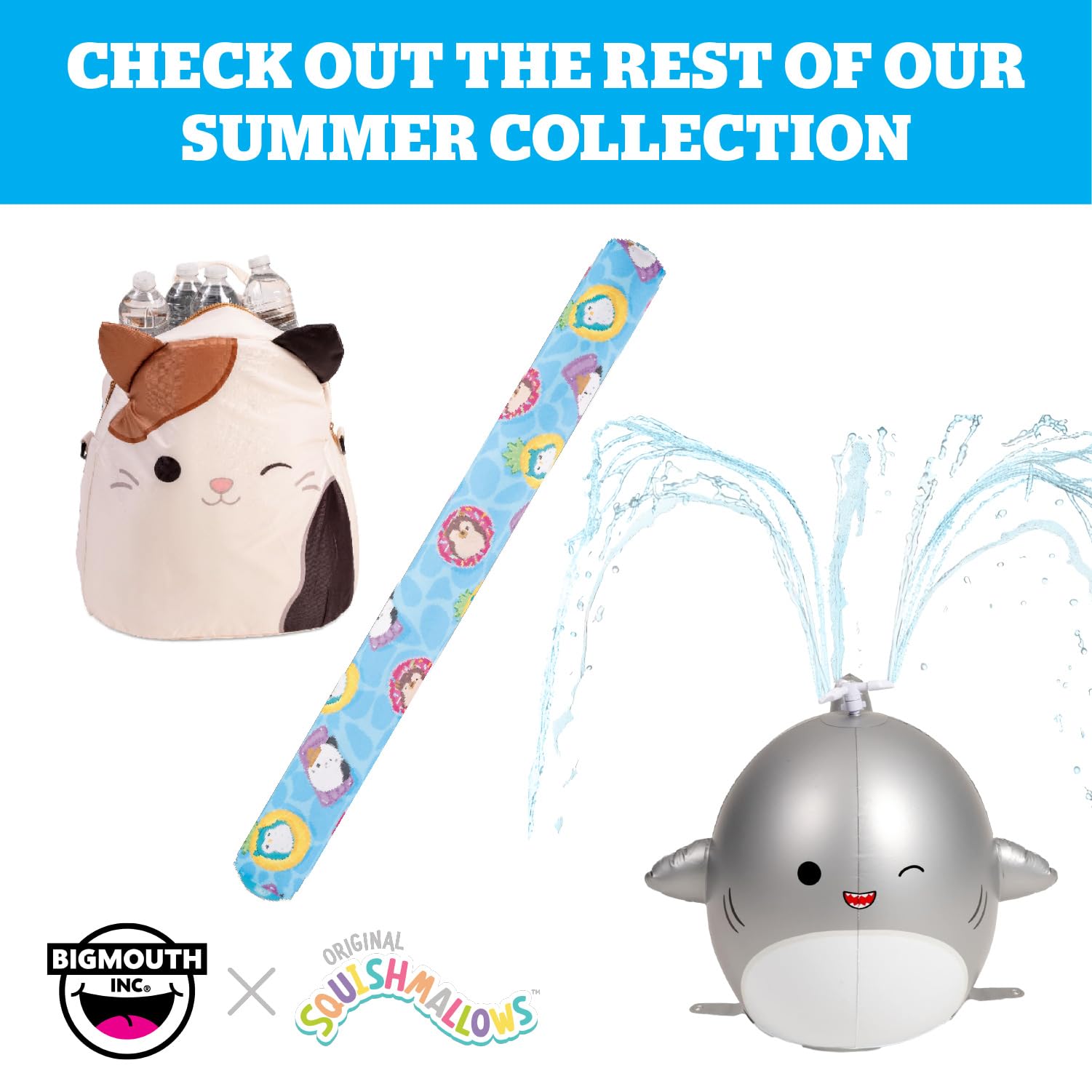 BigMouth x Squishmallows Gordon The Shark Beach Blanket, Large Cute Squishmallow Travel Blanket, Summer Essentials for Kids