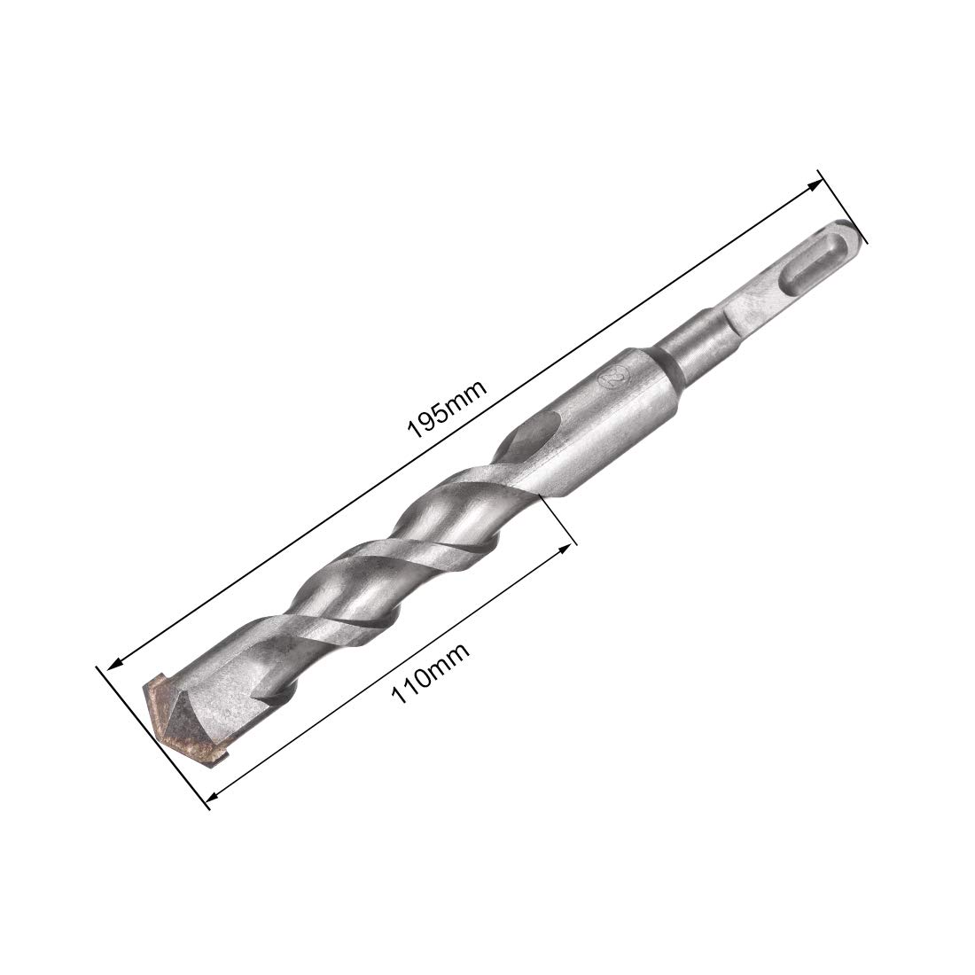 uxcell Rotary Hammer Drill Bit, 7/8-inch Bit, 3.9-inch Significant Depth, 7.7-inch Long, Carbide Tipped Hollow Square Shank Drill