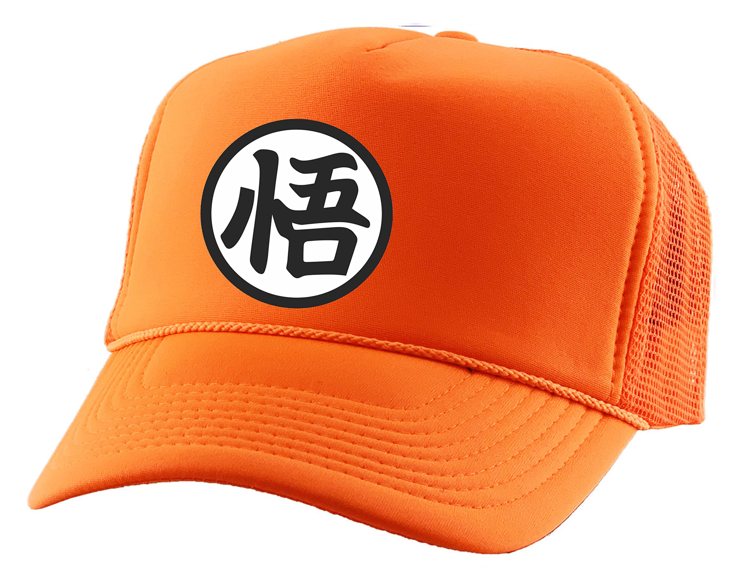 ALLNTRENDS Adult Trucker Hat Goku's Training Symbol Embroidered Baseball Cap Adjustable Snapback (Orange)