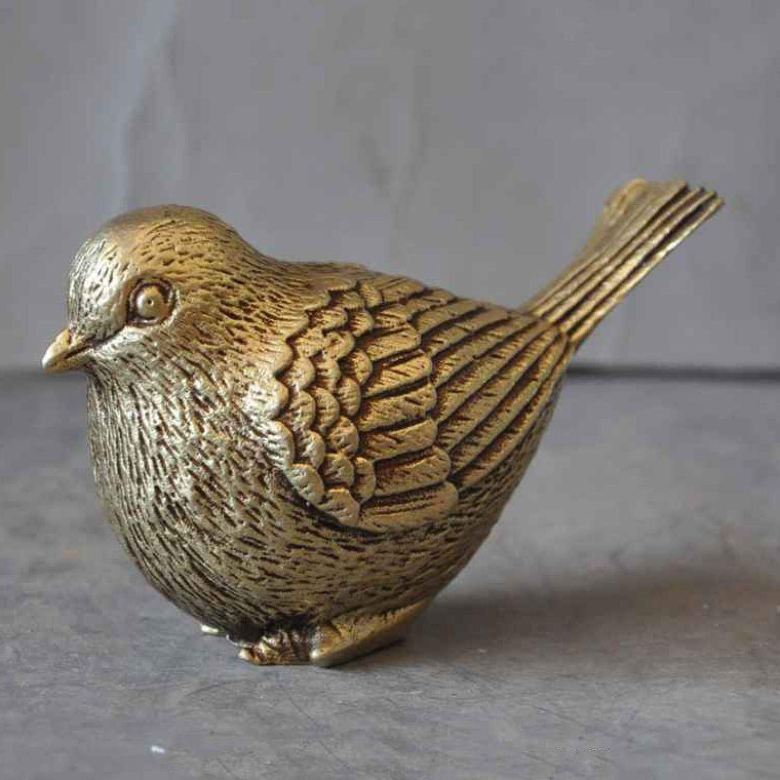 JUZZQ for Office Garden Family Room Abstract Ornaments Figurines Art Gift Statues and Figurines for Home Decor,Feng Shui Brass Copper Animal Small Bird Lucky Statue Sculpture Desktop Sculpture