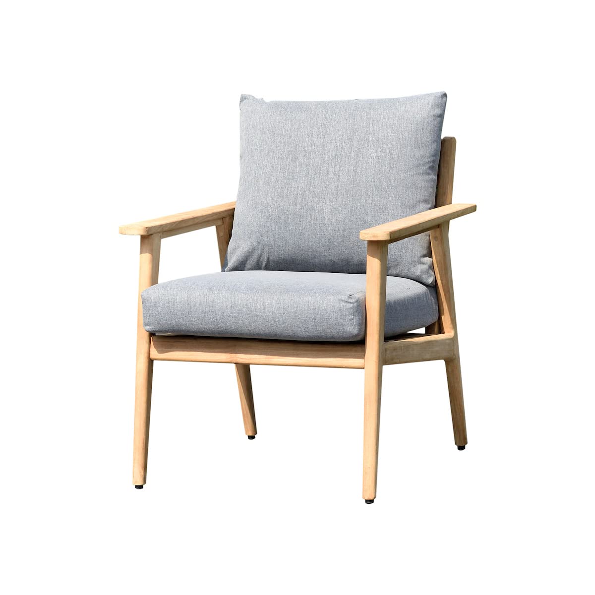 Brampton Grenoble Outdoor Armchair | Made of Durable Teak Wood with Cushions | Perfect for Patio and Backyards, Light Brown
