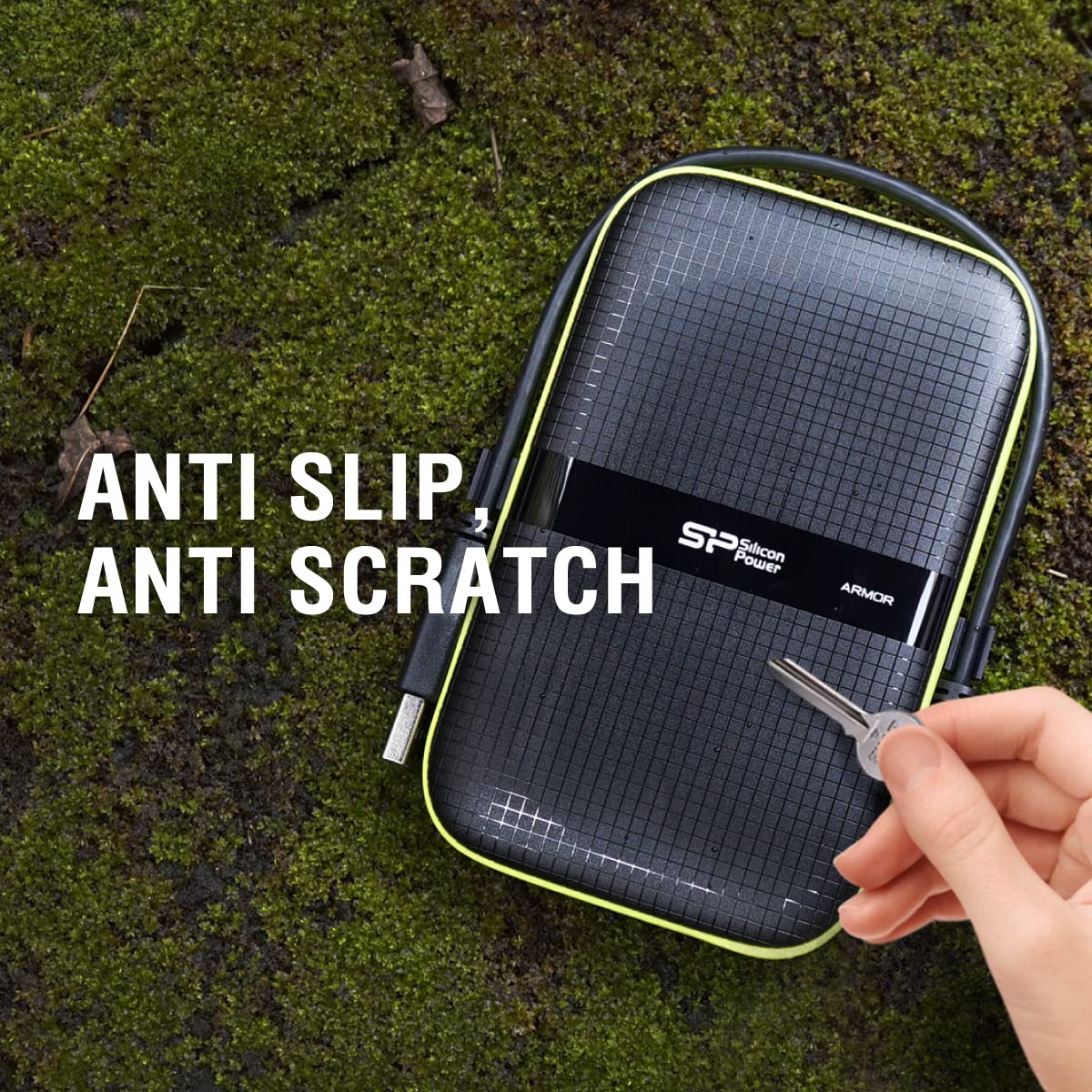 Silicon Power 5TB Rugged Portable External Hard Drive Armor A60, Shockproof USB 3.0 for PC, Mac, Xbox and PS4, Black