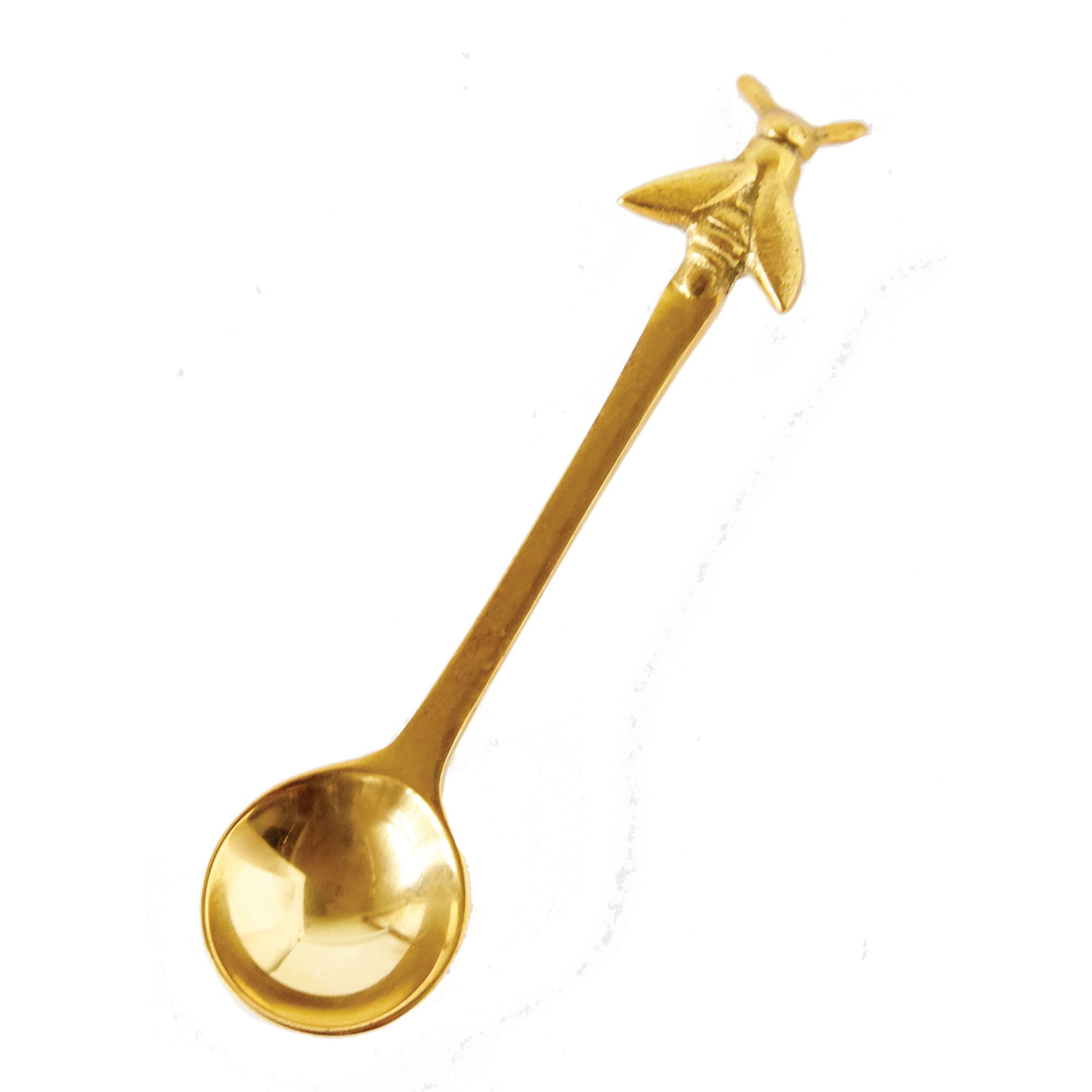 Creative Co-Op Bumble Bee Themed Gold-Colored Brass Spoon