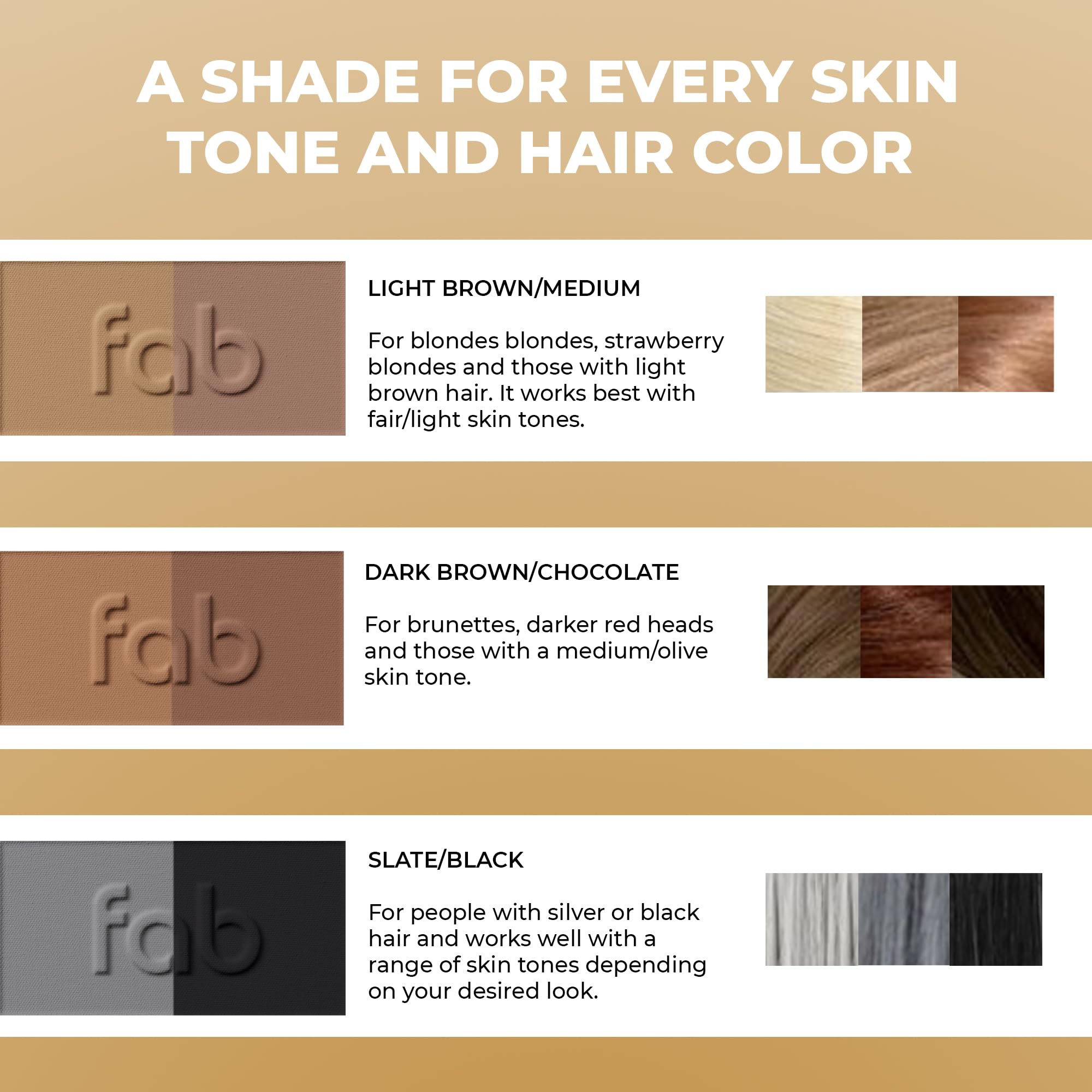 Fab Brows Duo Eyebrow Kit, Ultimate Brow Stencil Kit with Compact Powder Mirror and Eyebrow Shaper, Waterproof Eye Makeup Contour Palette Set for Eyebrow, Eyebrow Cosmetics, (Light/Medium Brown)