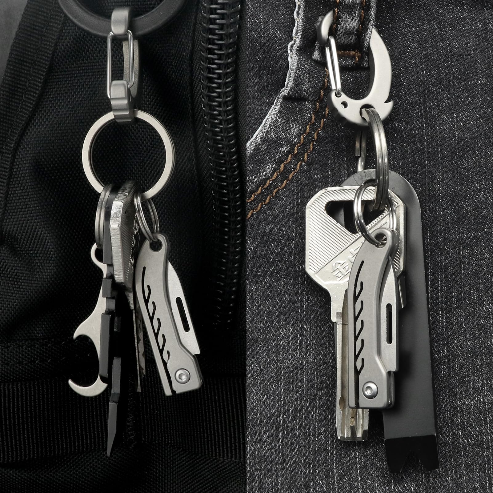 PJYTAC Mini Titanium Folding Pocket Knife, Very Small Portable Keychain Knife for Daily Use and Outdoors