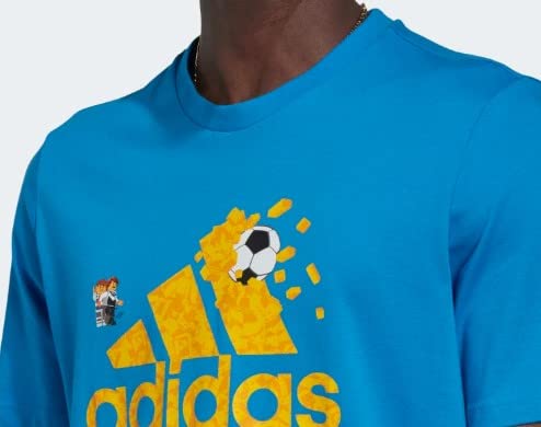 adidas Men's Soccer X Lego Soccer Graphic TEE Bright Blue (as1, Alpha, x_l, Regular, Regular)