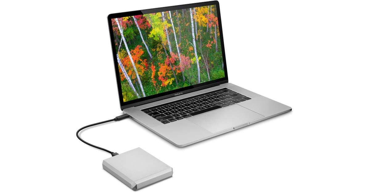 LaCie Mobile Drive, 4 TB , External Hard Drive HDD – Moon Silver, USB-C USB 3.0, With Rescue Services (STHG4000400)