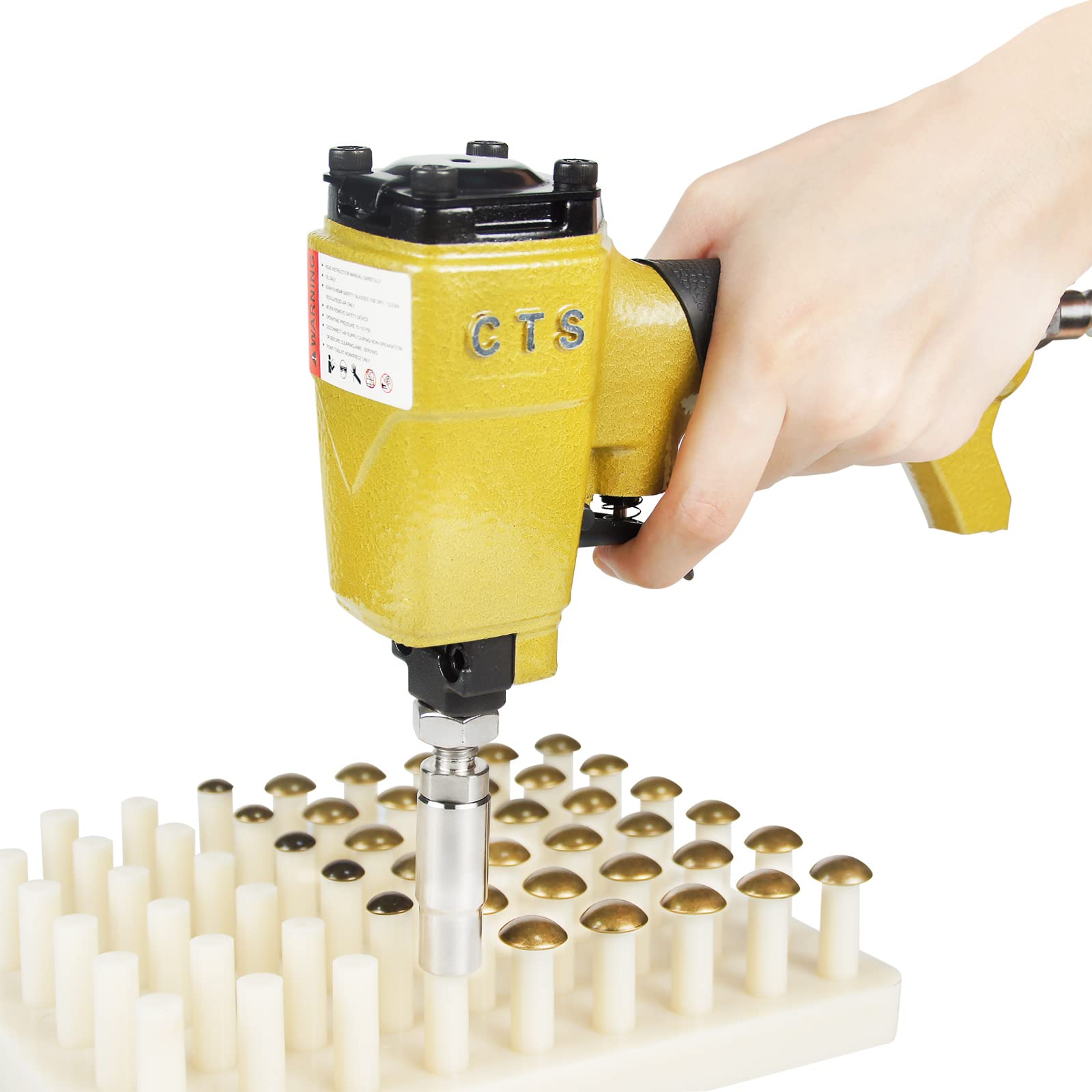 CTS 1170 Pneumatic Upholstery Decorative Tack Nail Gun, 7/16" (11.7mm) Head Diameter Air Finish Deco Nailer for Furniture, Home Decor (7/16-Inch Deco Nailer (11.70mm))