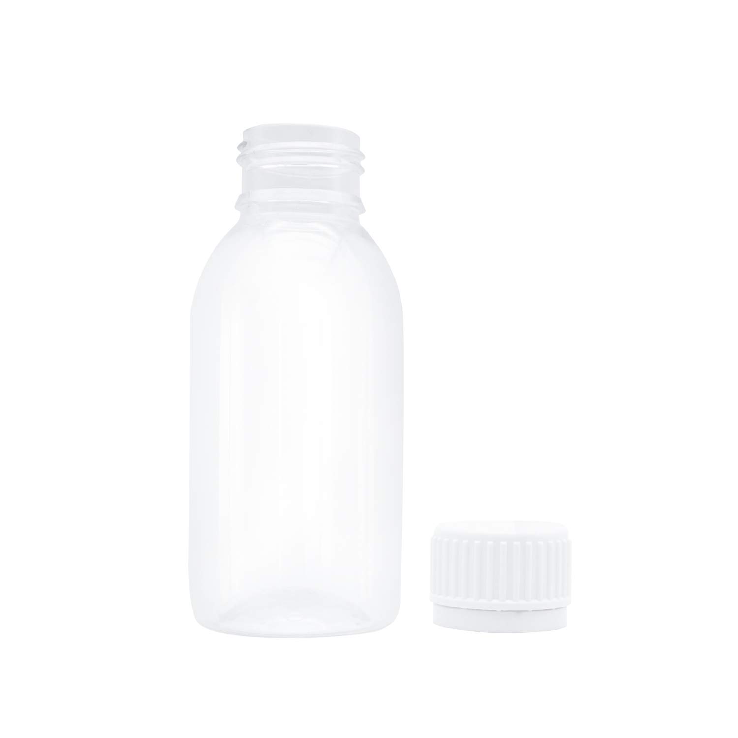 TRENDBOX Pack of 5-100ml Clear Empty PET Mini Storage 100ml/100g/100cc Bottles Hard Plastic Durable Turn Screw Cover Cap Round Filling Liquid Rhinestones Water Container